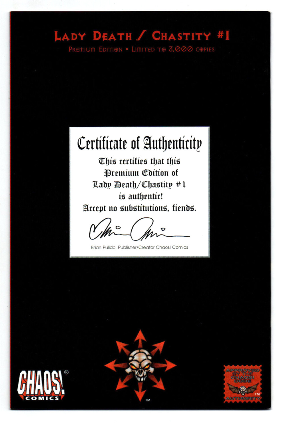 Lady Death vs Chastity #1 Scott Lewis Limited Edition Premium - Chaos ...