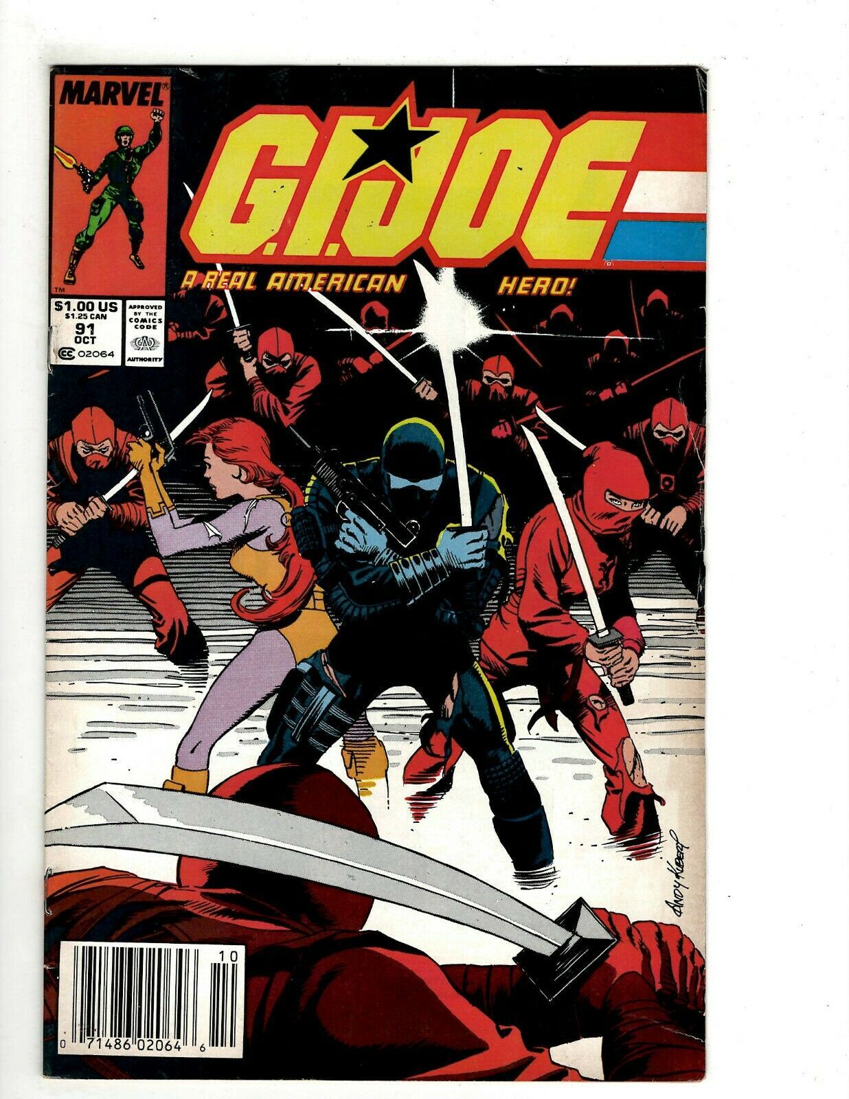 GI Joe # 91 VF Marvel Comic Book Snake Eyes Duke Cobra Andy Kubert ...