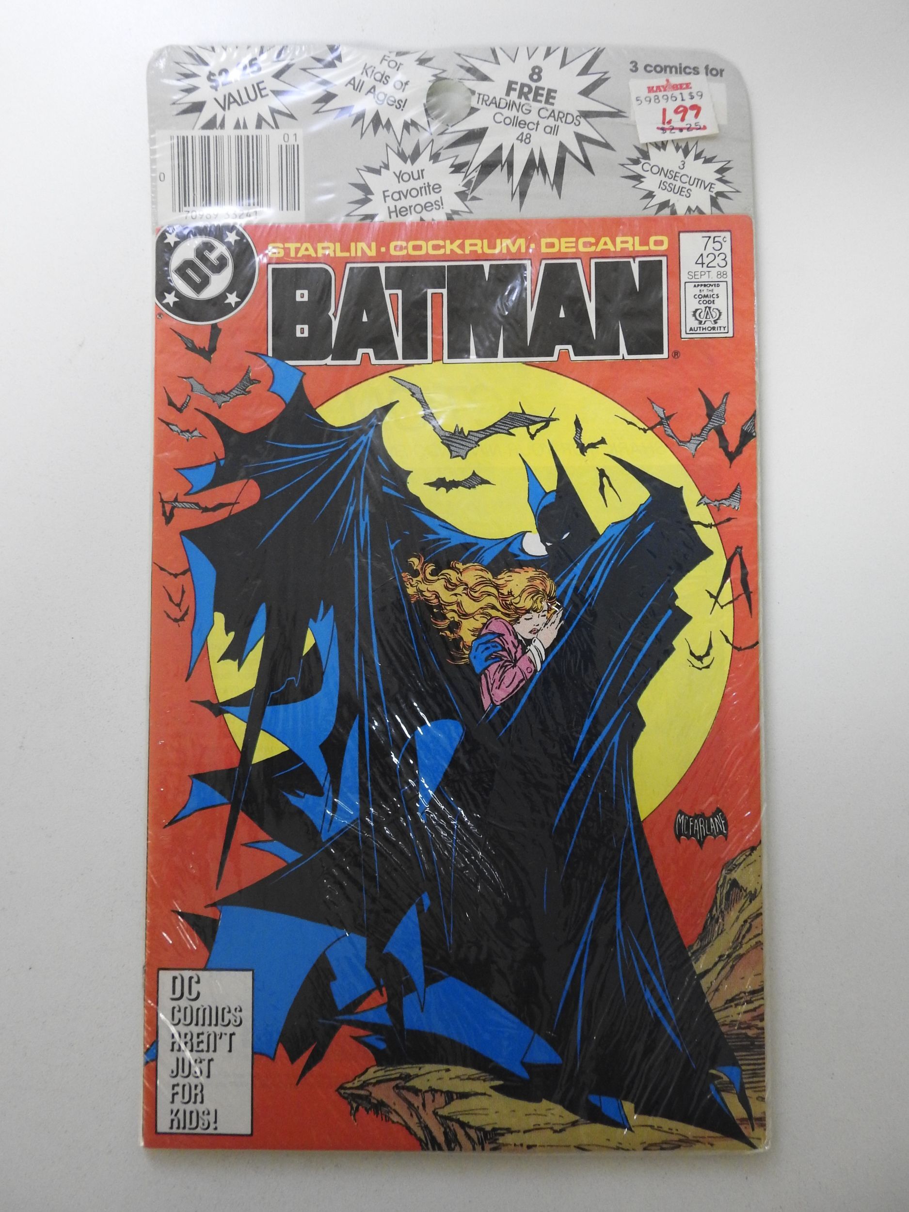 Batman #423 (1988) Kaybee Toys 3-Pak Sealed W/Trading Cards! | Comic ...