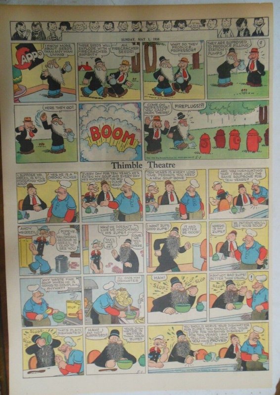 Popeye Thimble Theatre Sunday Page by EC Segar from 5/1/1938 Full Page ...