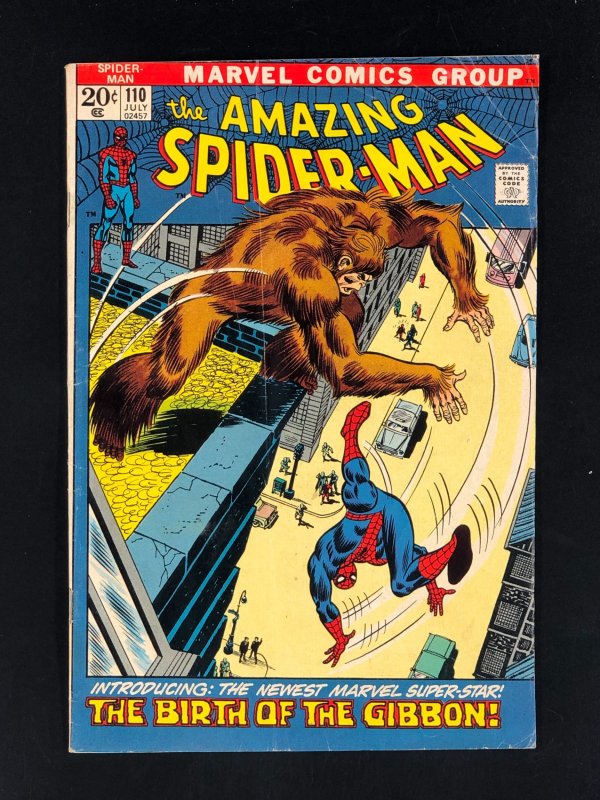 The Amazing Spider-Man #110 (1972) GD/VG 1st appearance of Gibbon ...