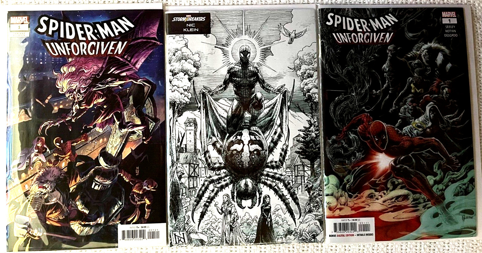Marvel Spider-Man Unforgiven #1 3 Cover SET Kyle Hotz & NIC Klein ...