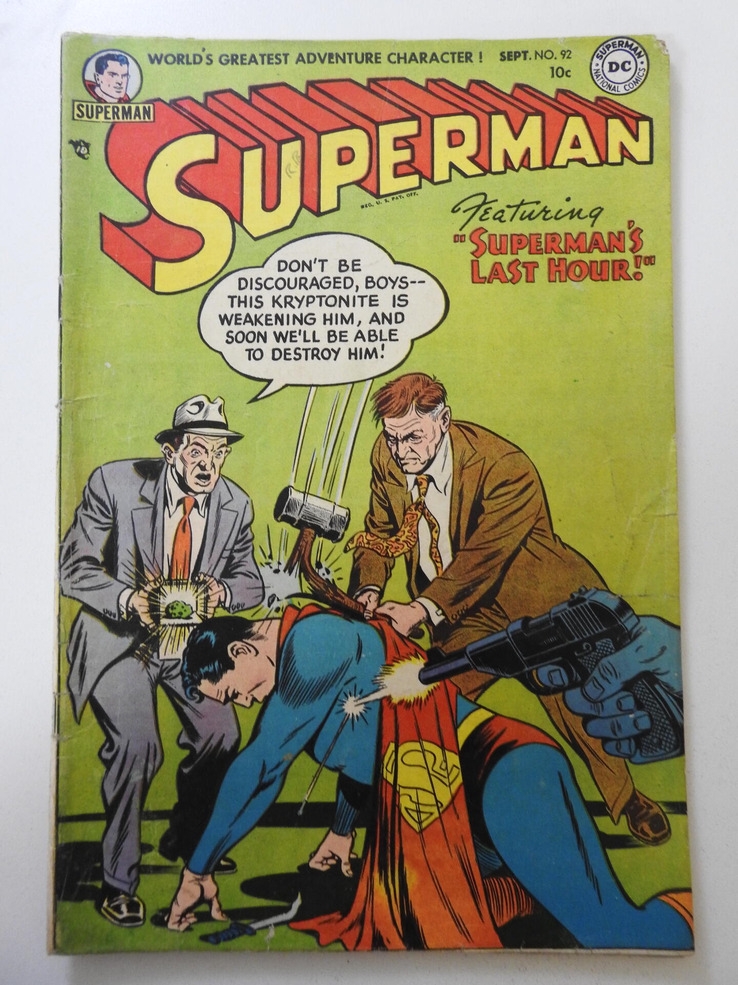 Superman #92 (1954) GD+ Condition 1 in tear fc, 4 in tear bc | Comic Books - Golden Age, DC ...