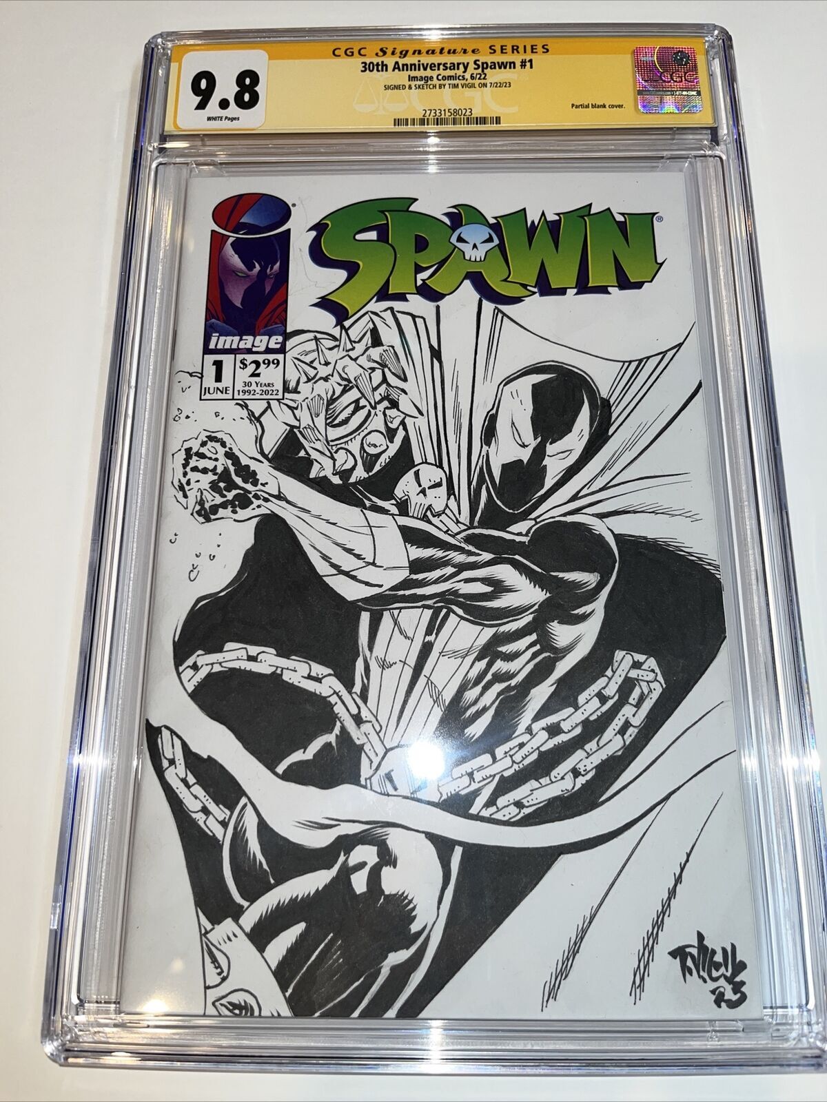 30th Anniversary Spawn (2022) # 1 (CGC 9.8 SS WP) Signed & Sketch Tim ...