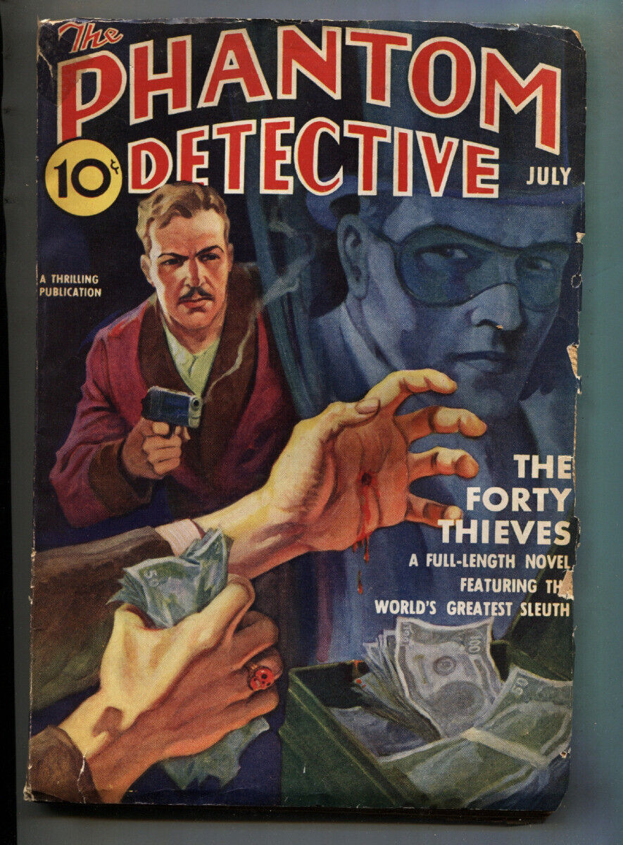 PHANTOM DETECTIVE--July 1939--Violent Pulp Magazine cover art--Rare ...
