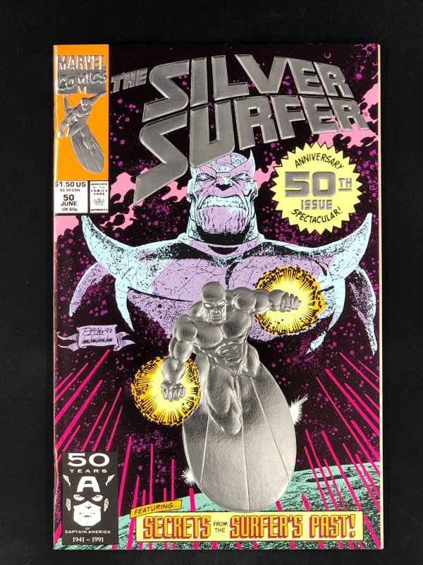 Silver Surfer #50 (1991) VF/NM Embossed Silver Foil Cover! | Comic ...