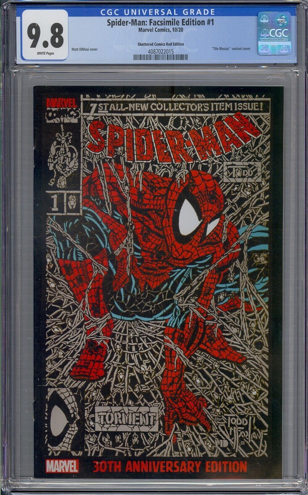 Spider-Man Facsimile Edition #1 CGC 9.8 Shattered Comics RED Edition ...