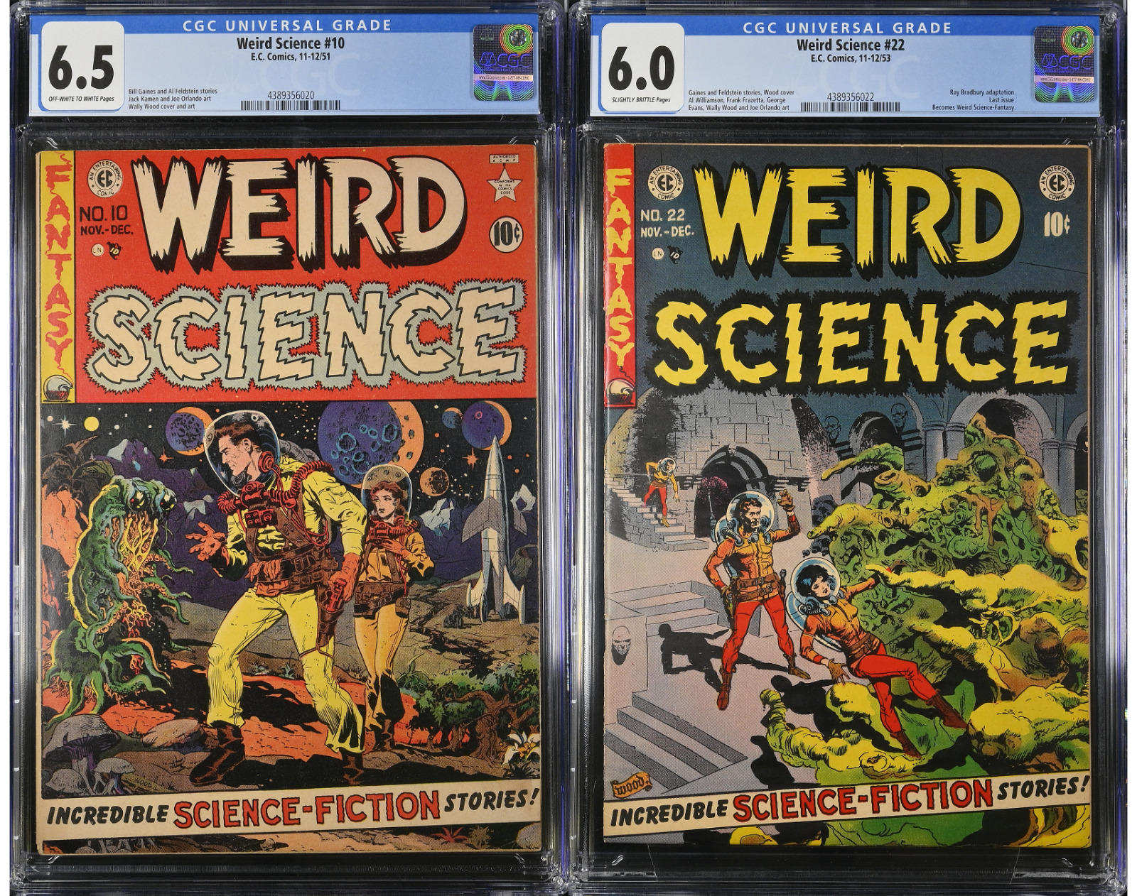 Weird Science #10 CGC 6.5 & #22 CGC 6.0 - Golden Age Classic Wally Wood ...