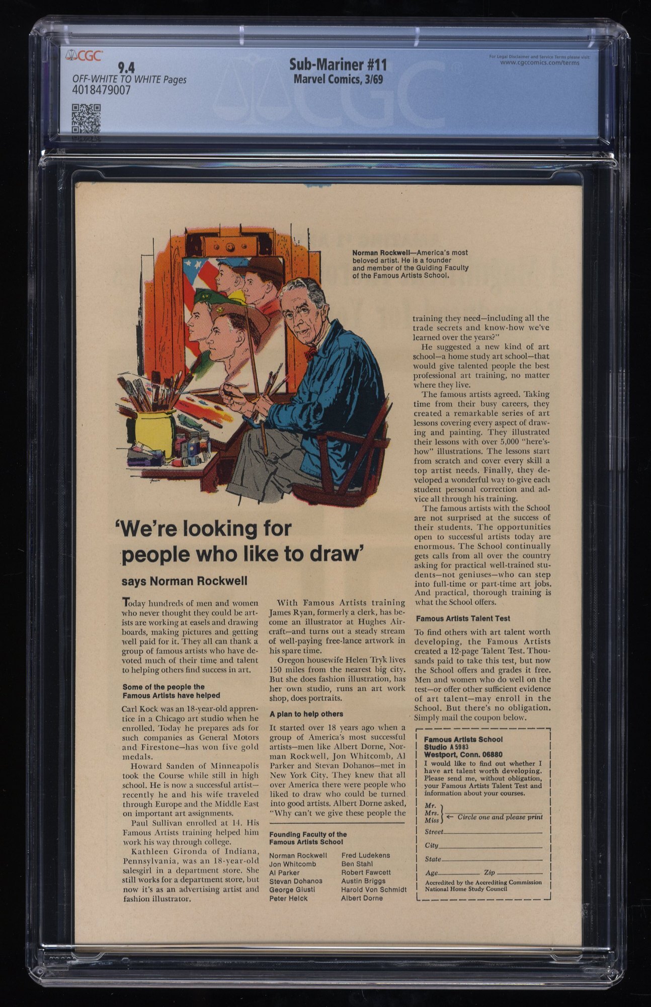 Sub-Mariner #11 CGC NM 9.4 Off White to White Captain Barracuda ...