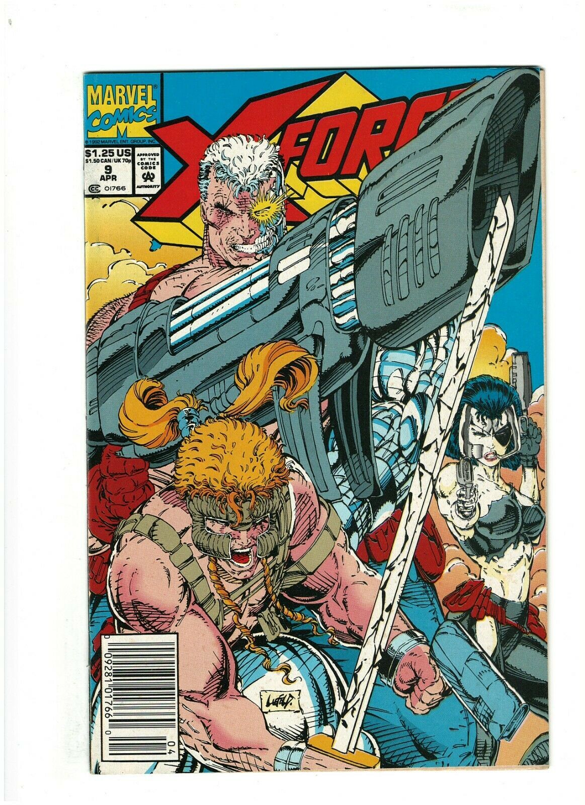 X-Force #9 NM- 9.2 Newsstand Marvel 1992 Domino & Cable, Rob Liefeld | International - Comic ...