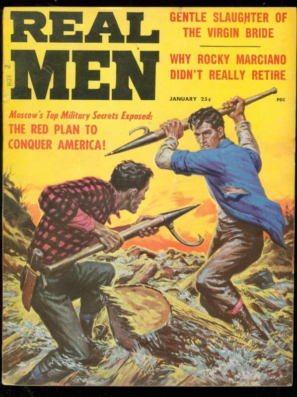 Real MEN JAN 1957-Diane Webber-Rocky Marciano-Aztec-Ww2 VF | Comic ...