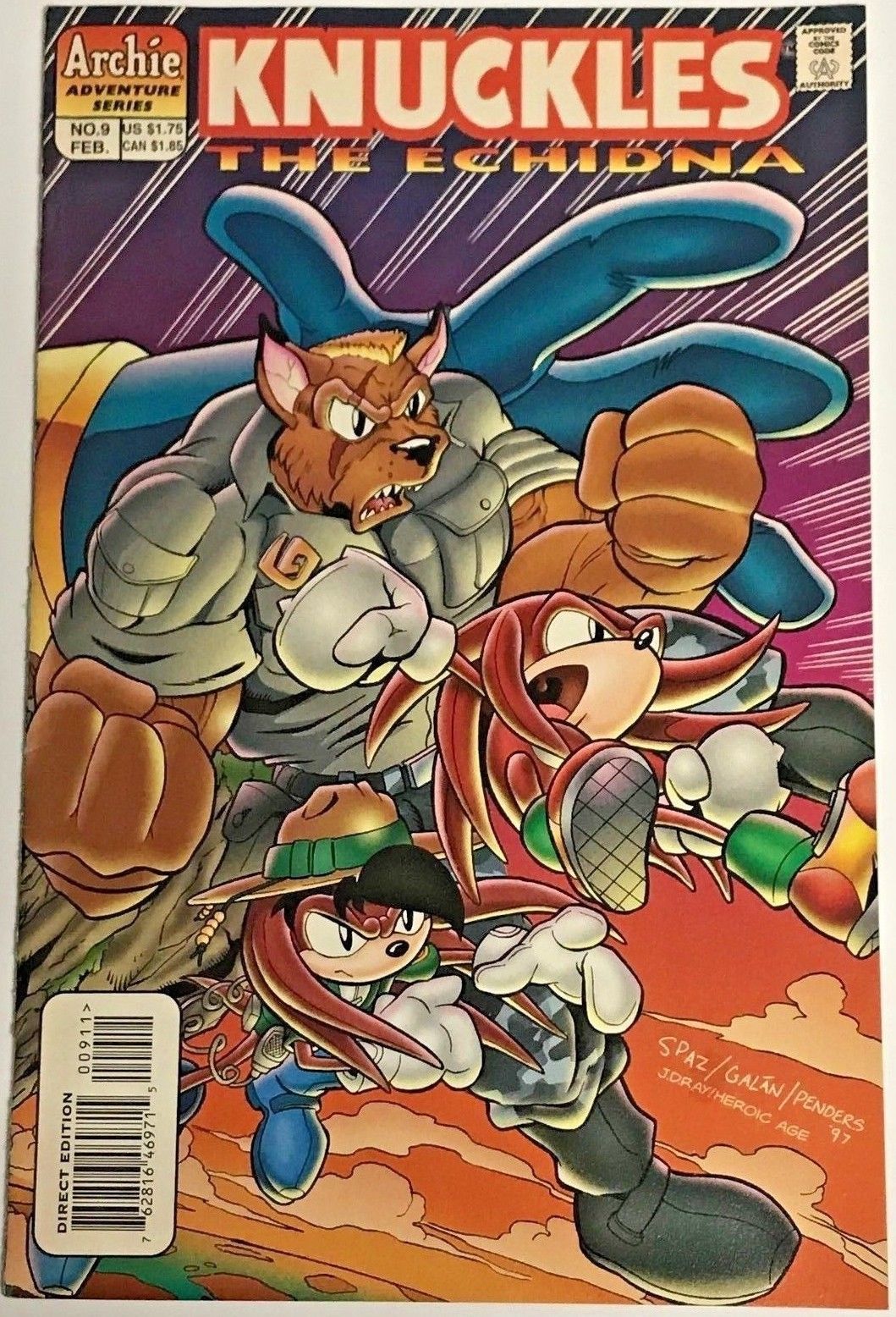 KNUCKLES THE ECHIDNA#9 FN 1997 ARCHIE COMICS / HipComic