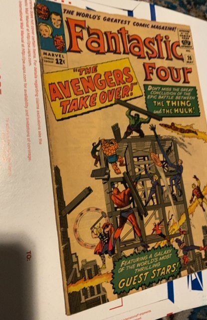 Fantastic Four #26 (1964)The avengers take on the Hulk-Faded/tanning ...