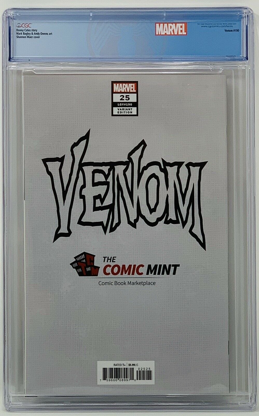 Venom 25 CGC 9.8 Marvel 2020. Shannon Maer Trade Dress Variant Venom ...