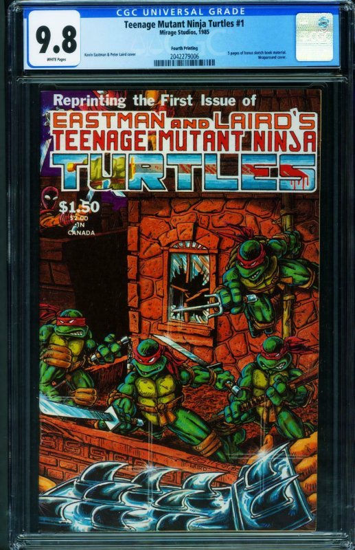 Teenage Mutant Ninja Turtles #1 1985 4th printing CGC 9.8 2042279006 ...