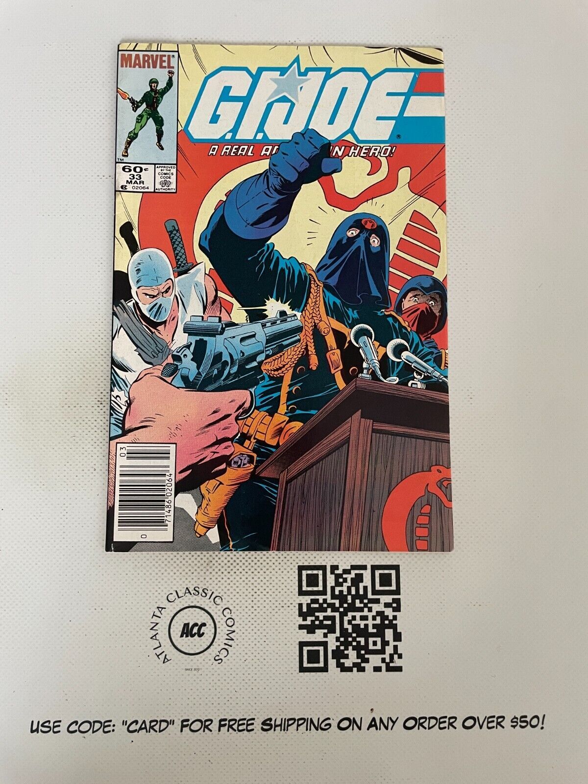 G.I. Joe # 33 VF Marvel Comic Book Duke Snake Eyes Cobra Duke Shadow 13 ...