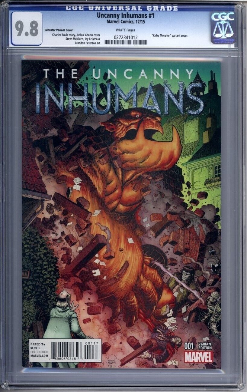 UNCANNY INHUMANS 1 CGC Kirby Monster Arthur Adams Charles Soule McNiven ...