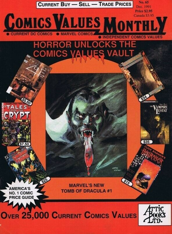 Comic Values Monthly #65 ORIGINAL Vintage 1992 Tomb of Dracula | Comic ...
