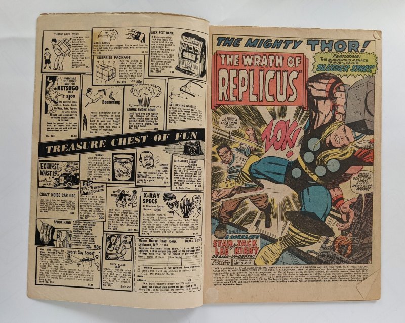 Thor #141 (1967) GD/VG MISSING CUT-OUT one panel on story page 9 ...