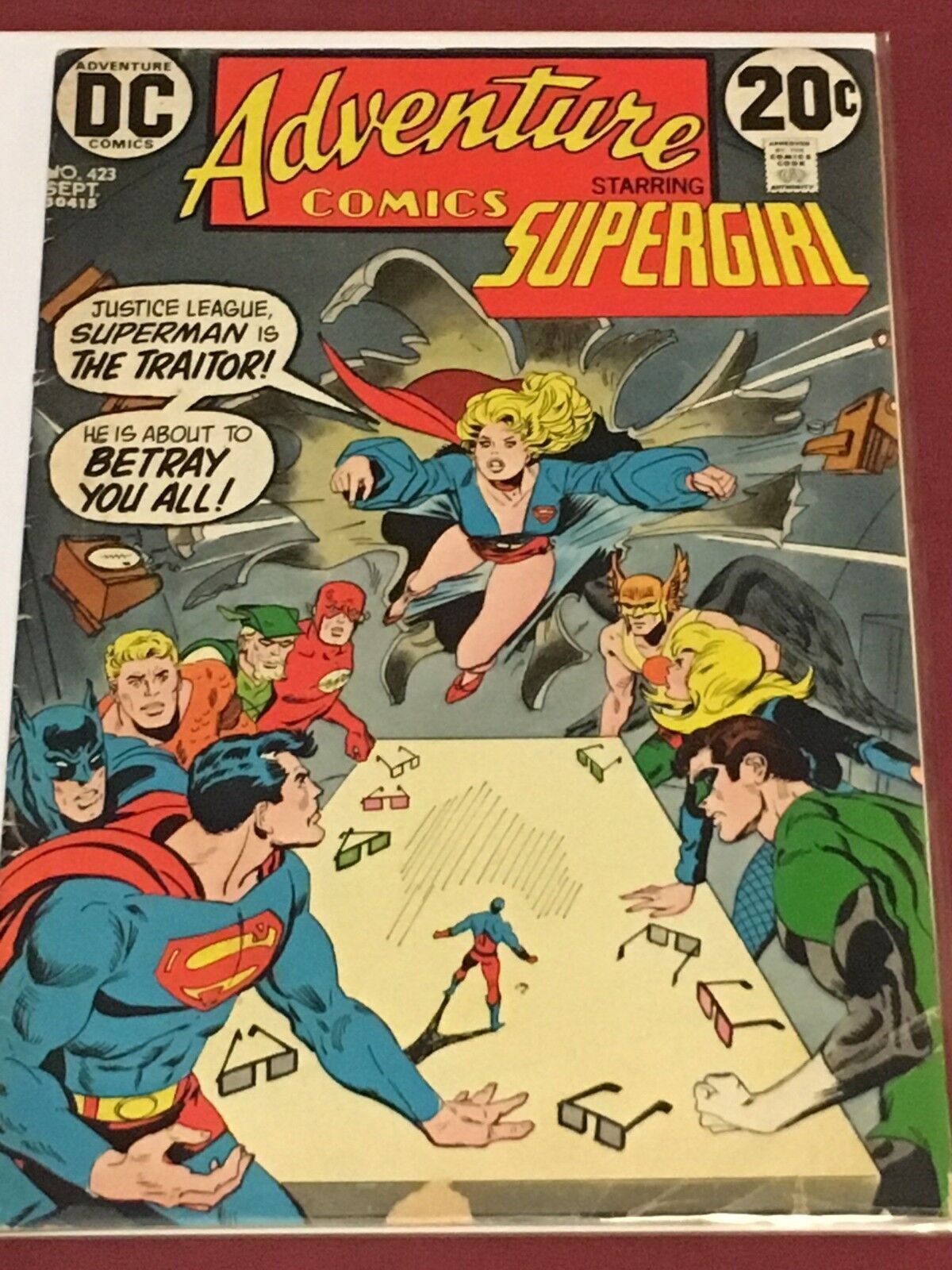 ADVENTURE COMICS 423 Mid Grade Superman Superboy Batman Justice League ...