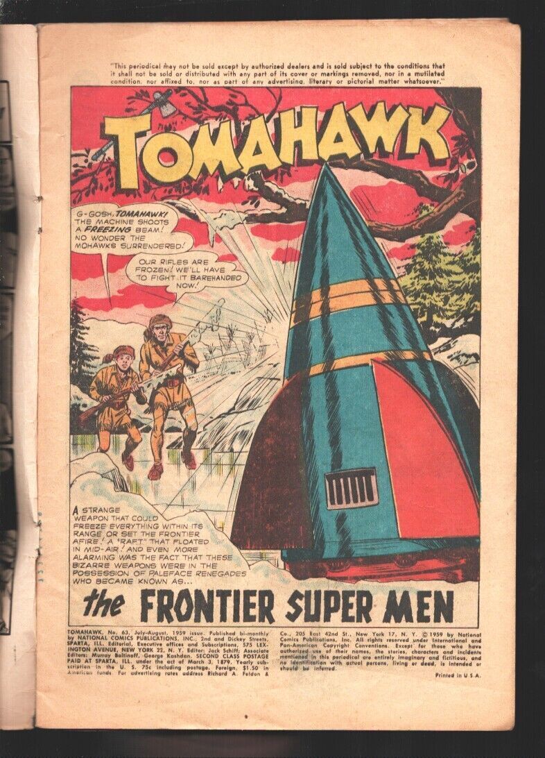 Tomahawk #63 1962-DC-Sci-fi issue-Rocket Ship story-G | Comic Books - Silver Age, DC Comics ...