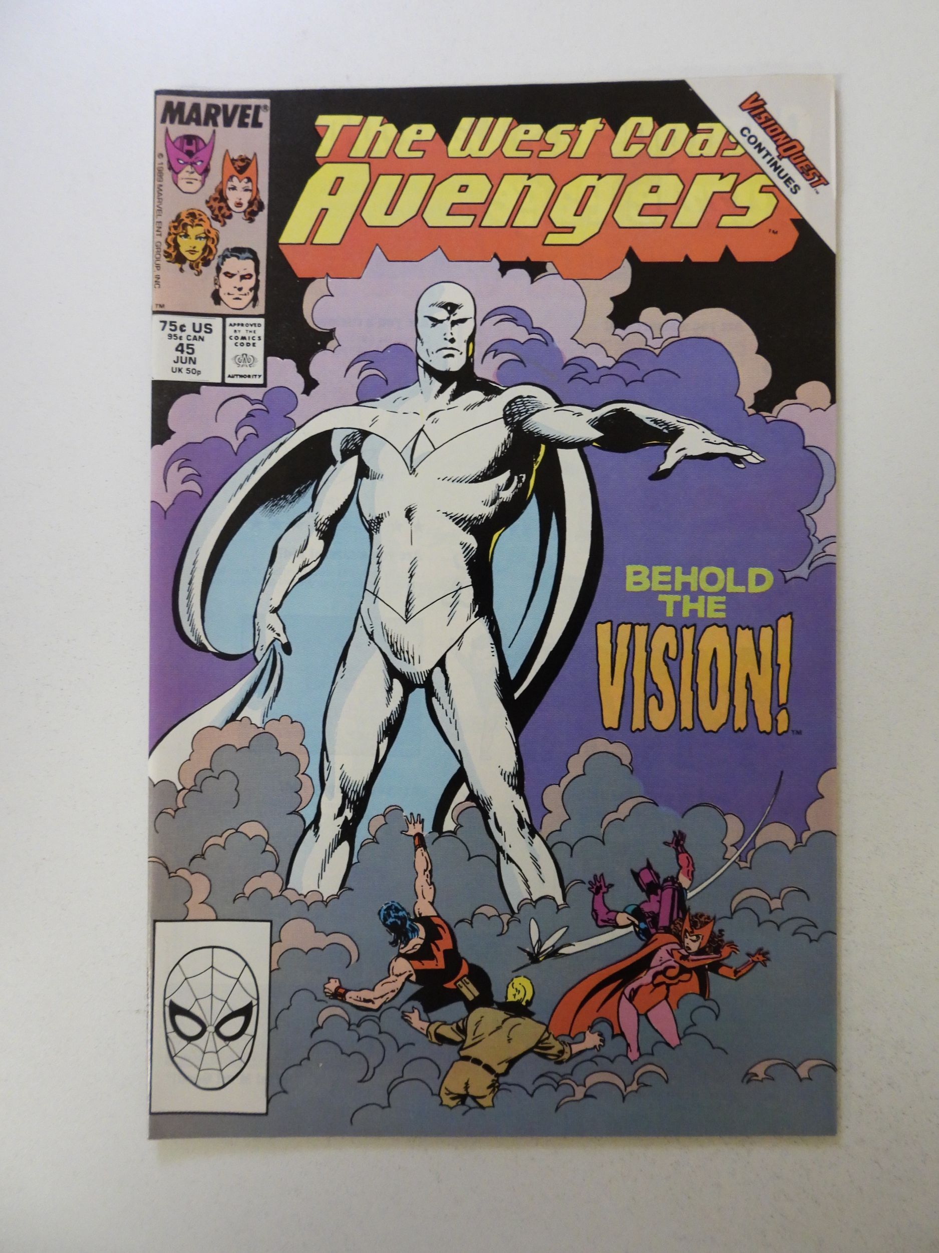 West Coast Avengers #45 (1989) 1st appearance of The White Vision VF+ ...