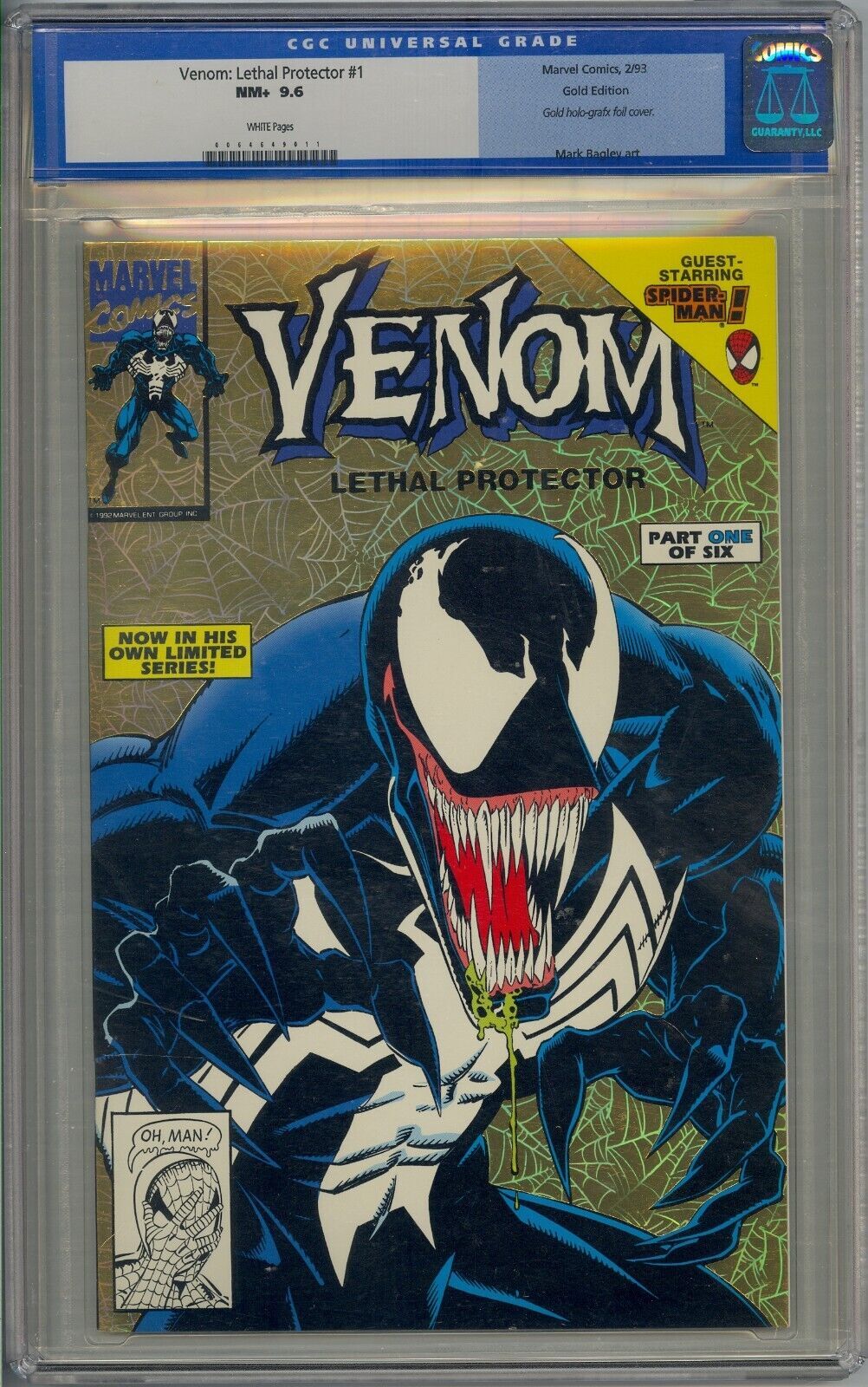 Venom Lethal Protector #1 CGC 9.6 Gold Edition White Pages | Comic ...