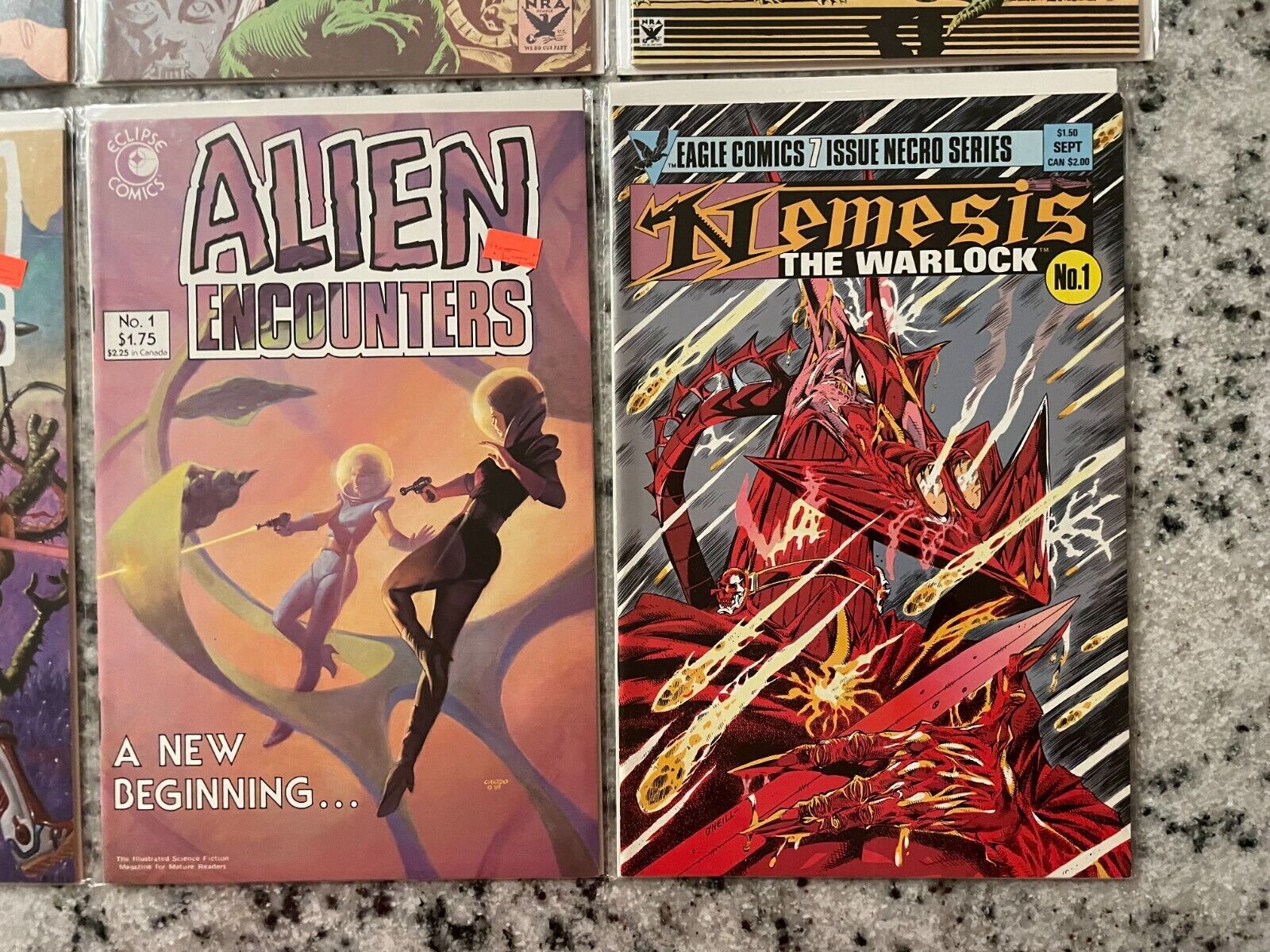 6 Comic Books Nemesis 1 Alien Encounters 1 2 Aztec Ace 1 2 Champions 1 ...