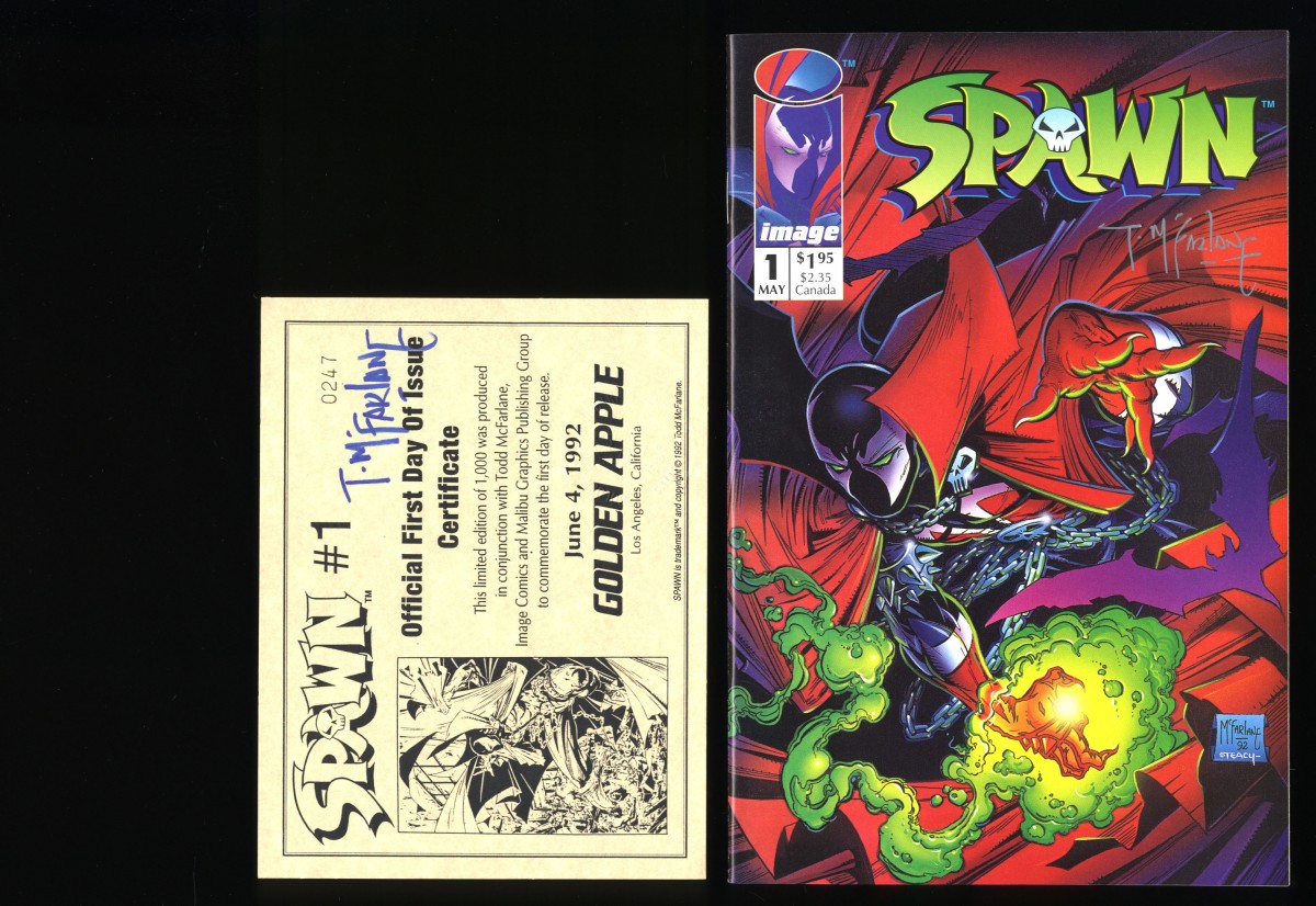 Spawn #1 NM/M 9.8 Official First Day of Issue Signed McFarlane TWICE ...
