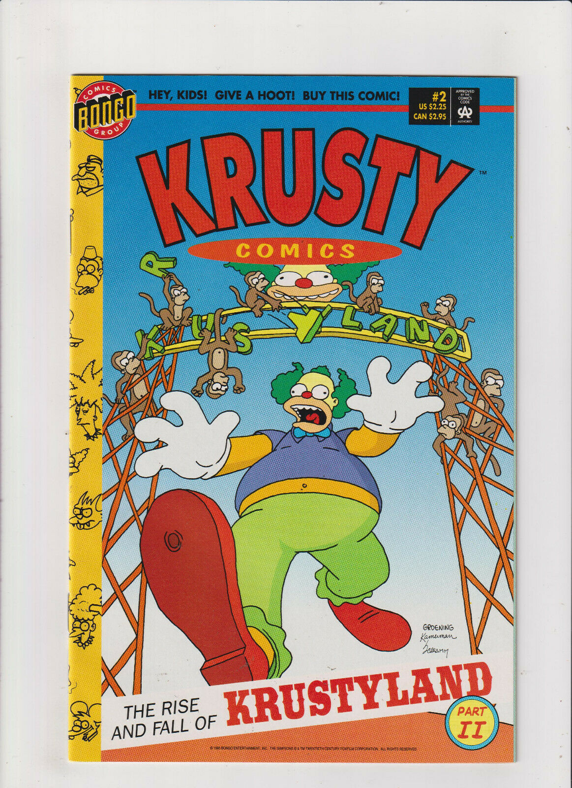Krusty Comics #2 NM- 9.2 Bongo Comics 1995 Simpsons,Bart,Homer ...