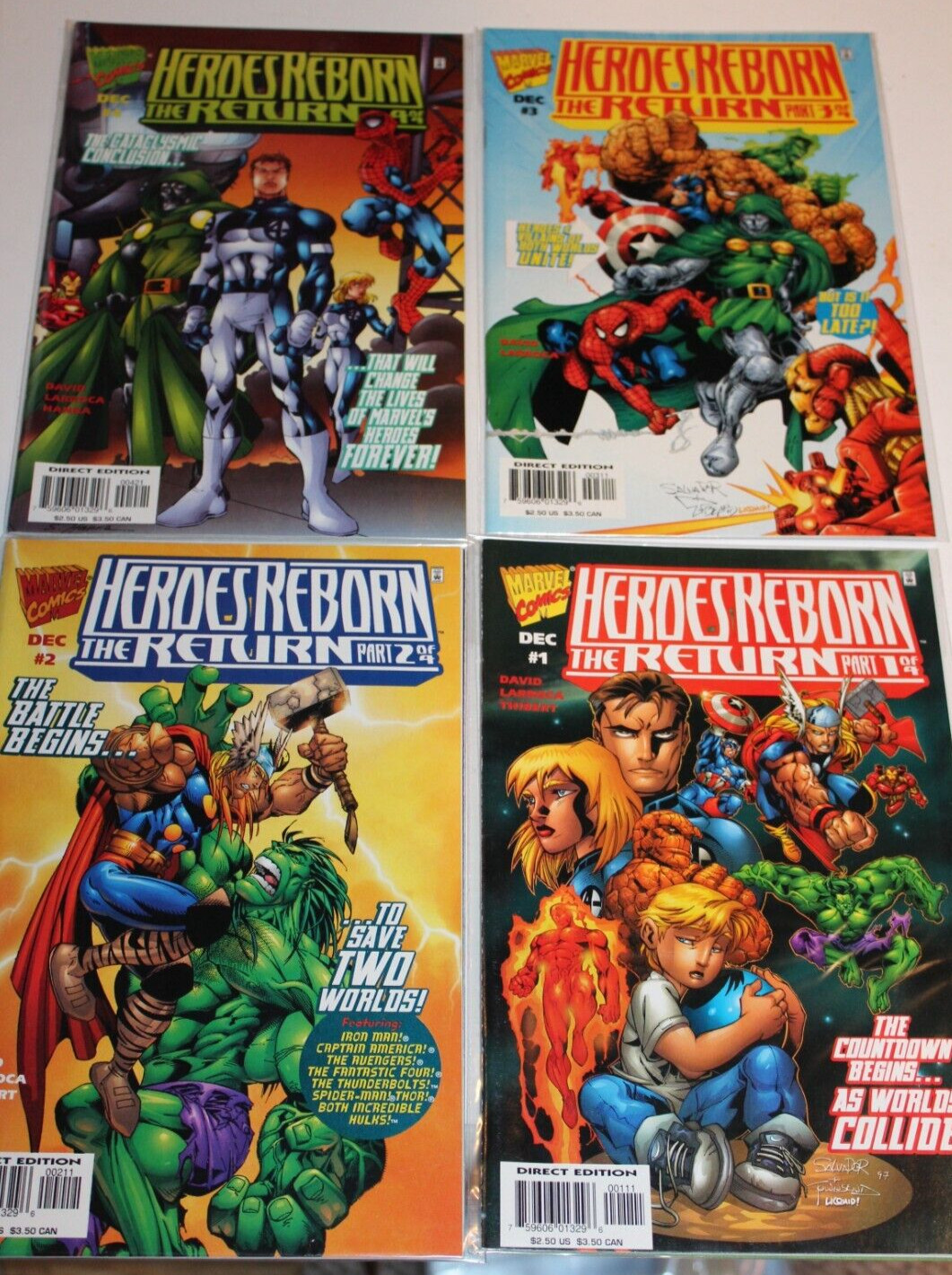 Complete Set Heroes Reborn the Return 1-4 NM 1997 Thor Avengers FF Hulk ...