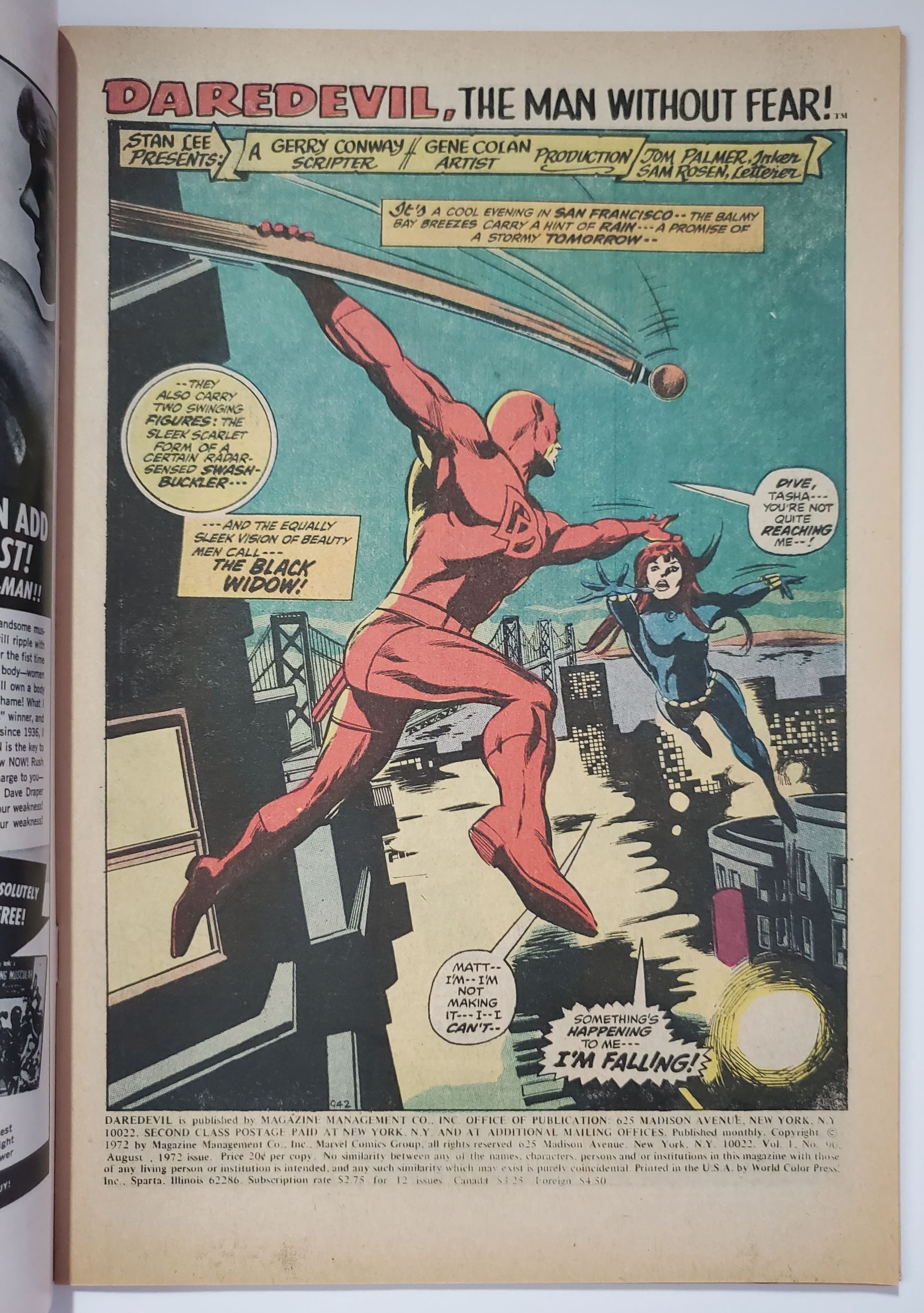 Daredevil #90 (1972) Key NM- Origin of Black Widow How she Gained her ...