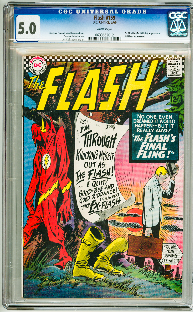 The Flash #159 (1966) CGC 5.0! White Pages! small cracks on slabs ...