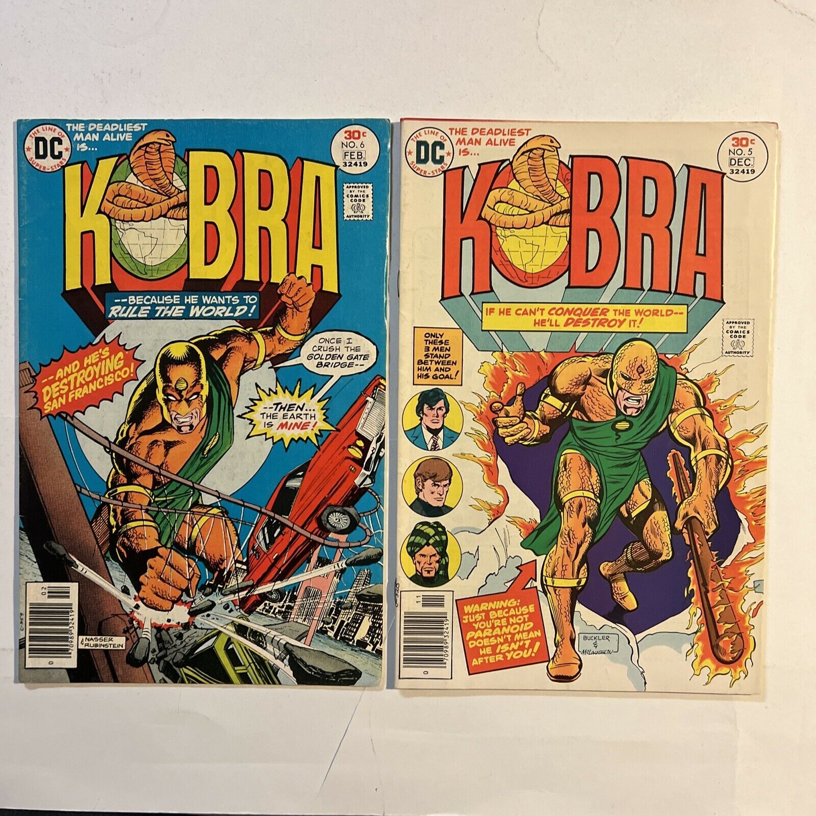 Kobra Set #1-7 (1976) + 5 Star Superhero (1977) Story Completes Kobra ...