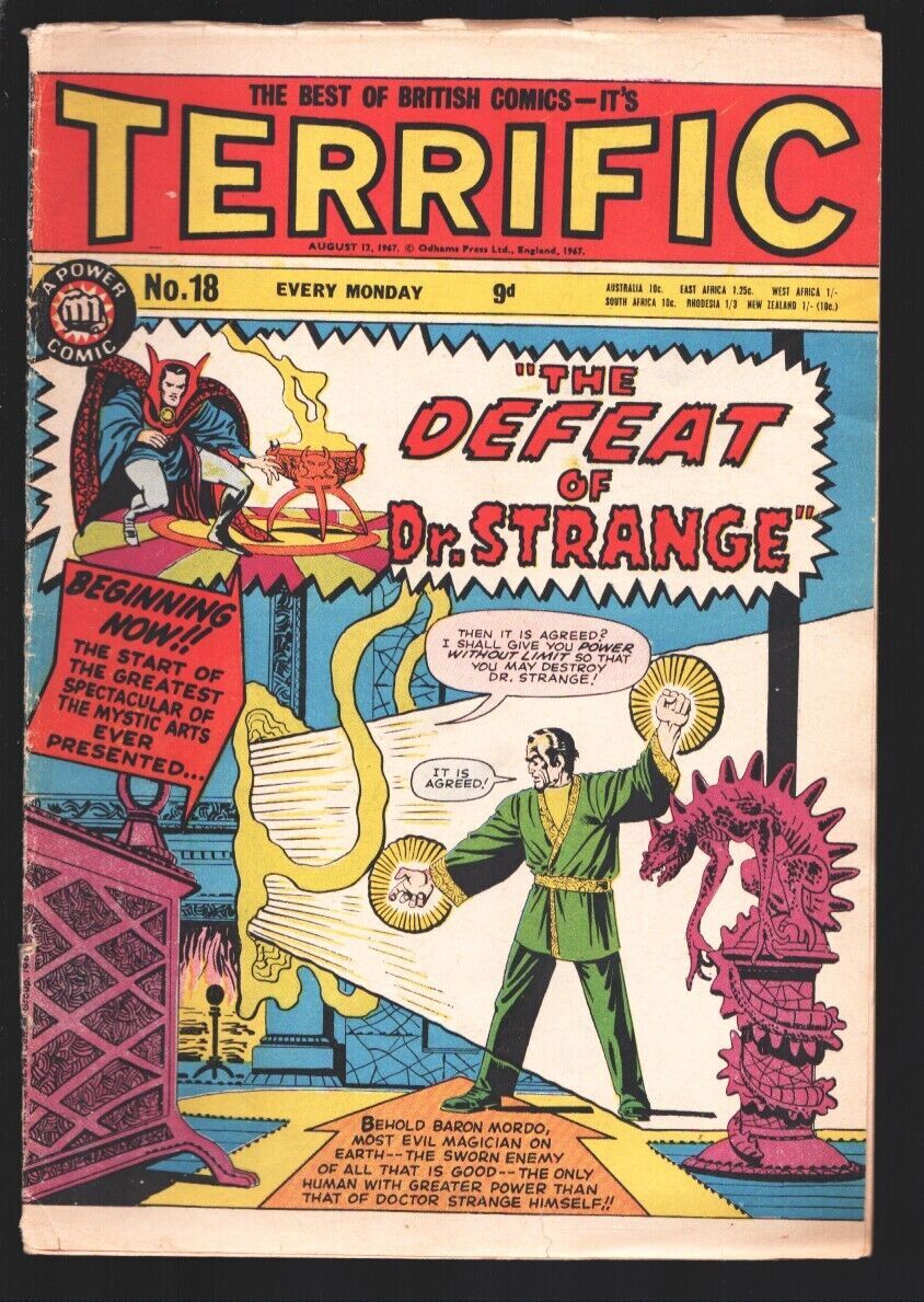 Terrific #18 1967-British ed. features Strange Tales #130-Defeat of Dr ...