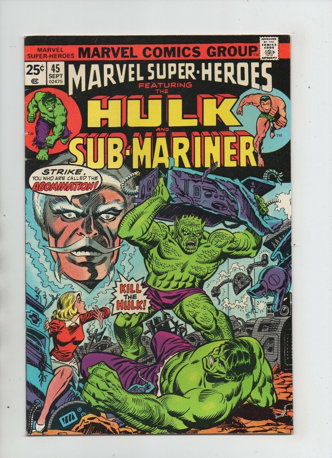 Marvel Super-Heroes #45 - Abomination Cover - Hulk & Submariner (Grade ...