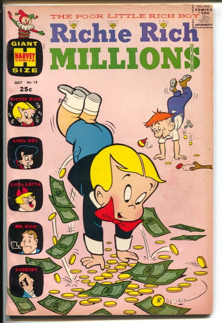 Richie Rich Millions #18 1966-Harvey-walking on hands cover-Giant ...