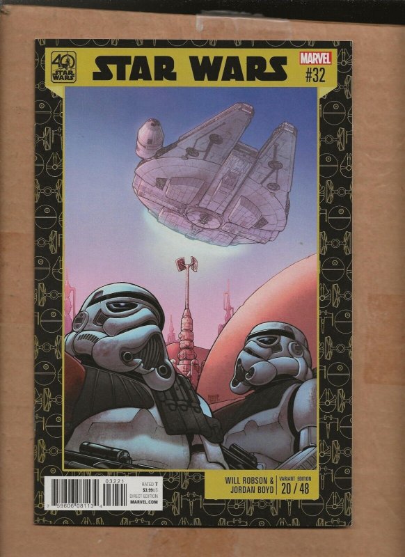 Star Wars #32 Will Robinsn Boyd 40th Anniversary Vader Variant Marvel ...