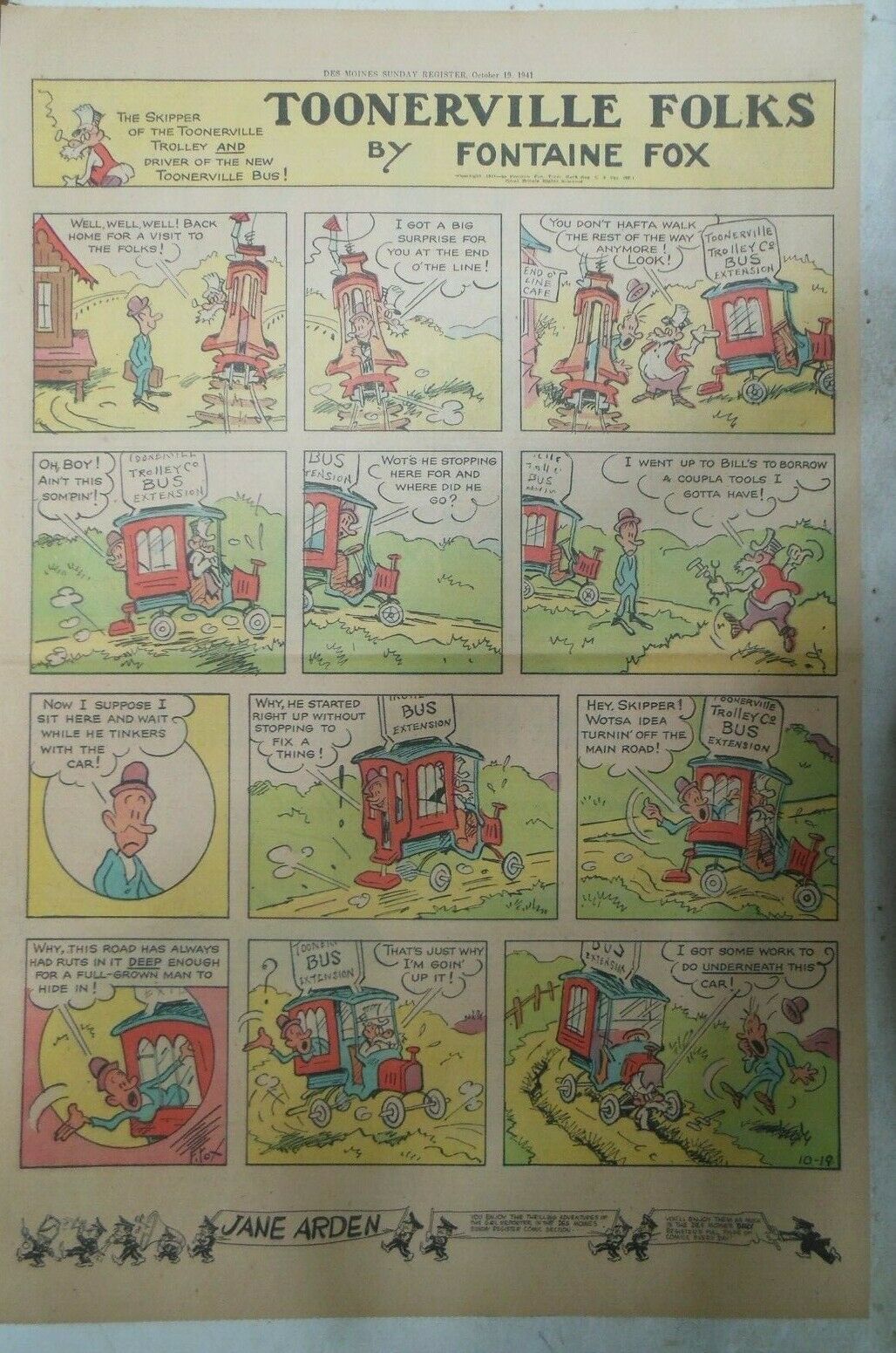 Toonerville Folks by Fontaine Fox from 10/19/1941 Full Size Color Page ...