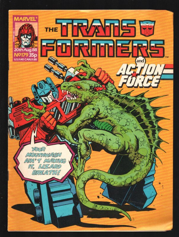 TransformersS #179 1988-Marvel-Transformers vs Giant Lizards-Action ...