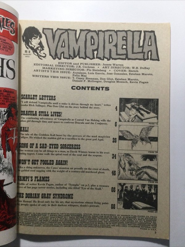 Vampirella 18 Aug 1972 Very Fine Vf 8.0 Warren Magazine | Comic ...
