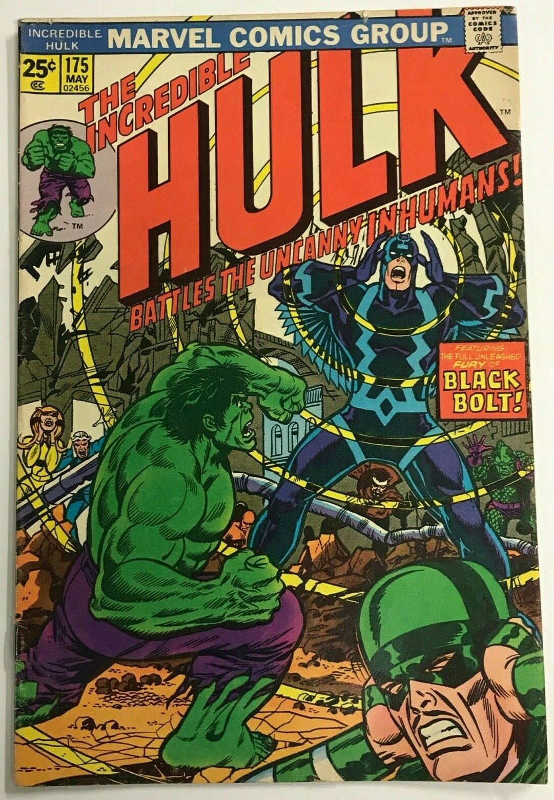 Incredible Hulk#175 FN/VF 1974 VS the Inhumans Marvel Bronze AGE Comics ...