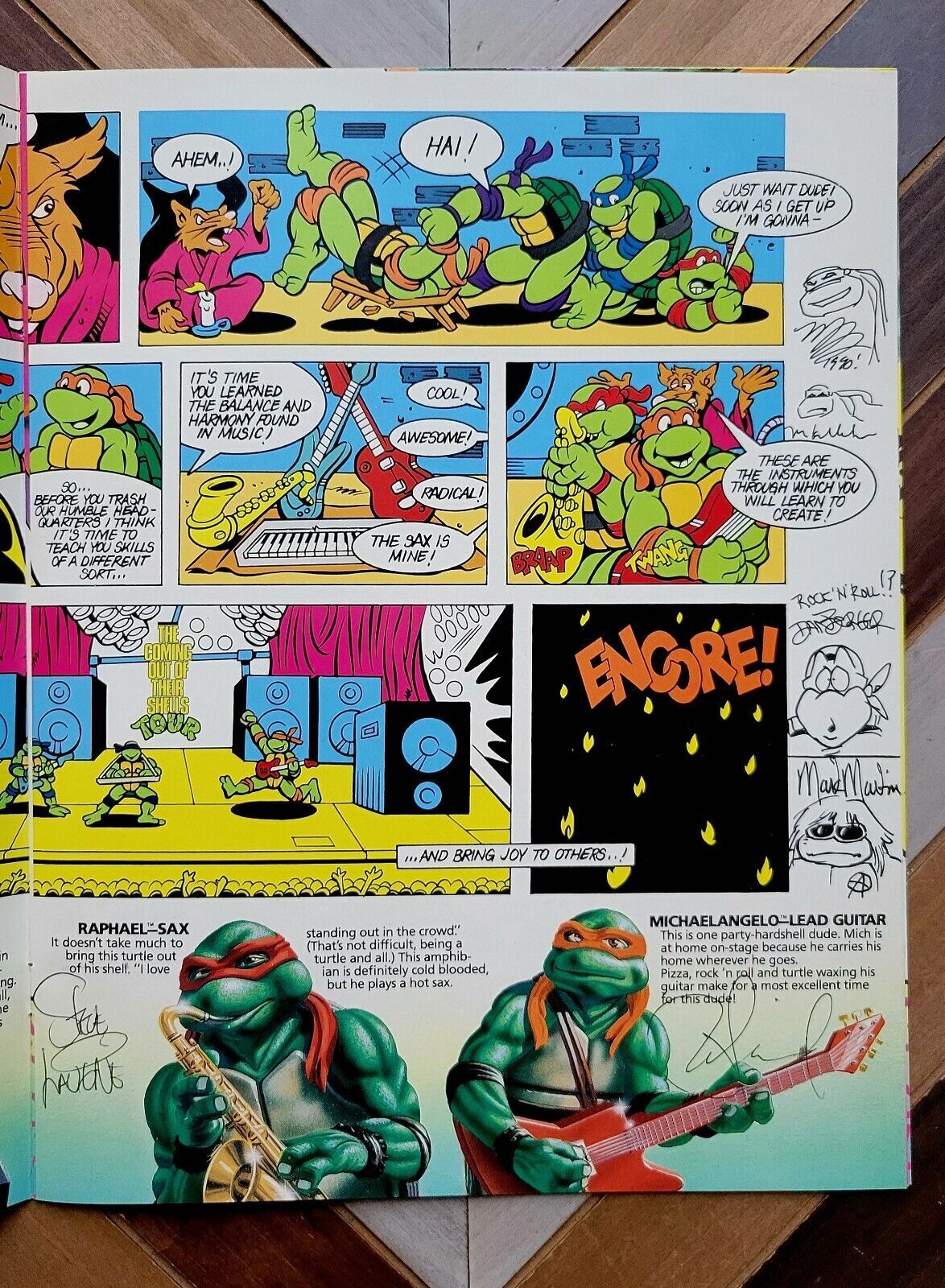 Vintage 1990 TMNT Rare 8× SIGNED + POSTER Ninja Turtles OUT OF SHELLS ...