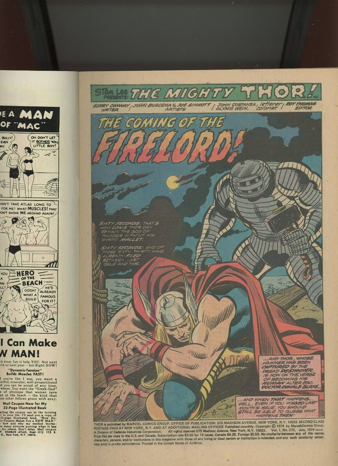 (1974) Thor #225: Bronze Age! KEY Issue! 1st Appearance of Firelord! (6 ...