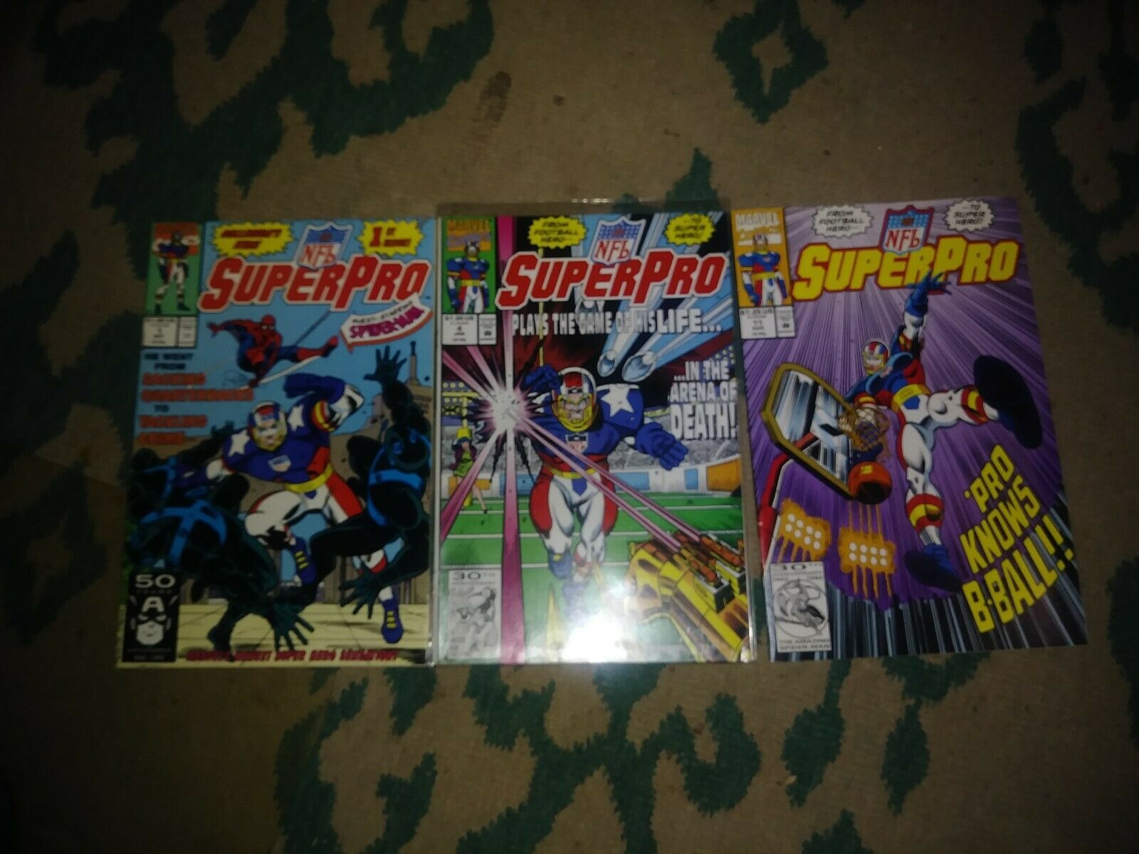 NFL Superpro Comic # 1 4 11 Marvel 1991 Football Spiderman | Comic ...