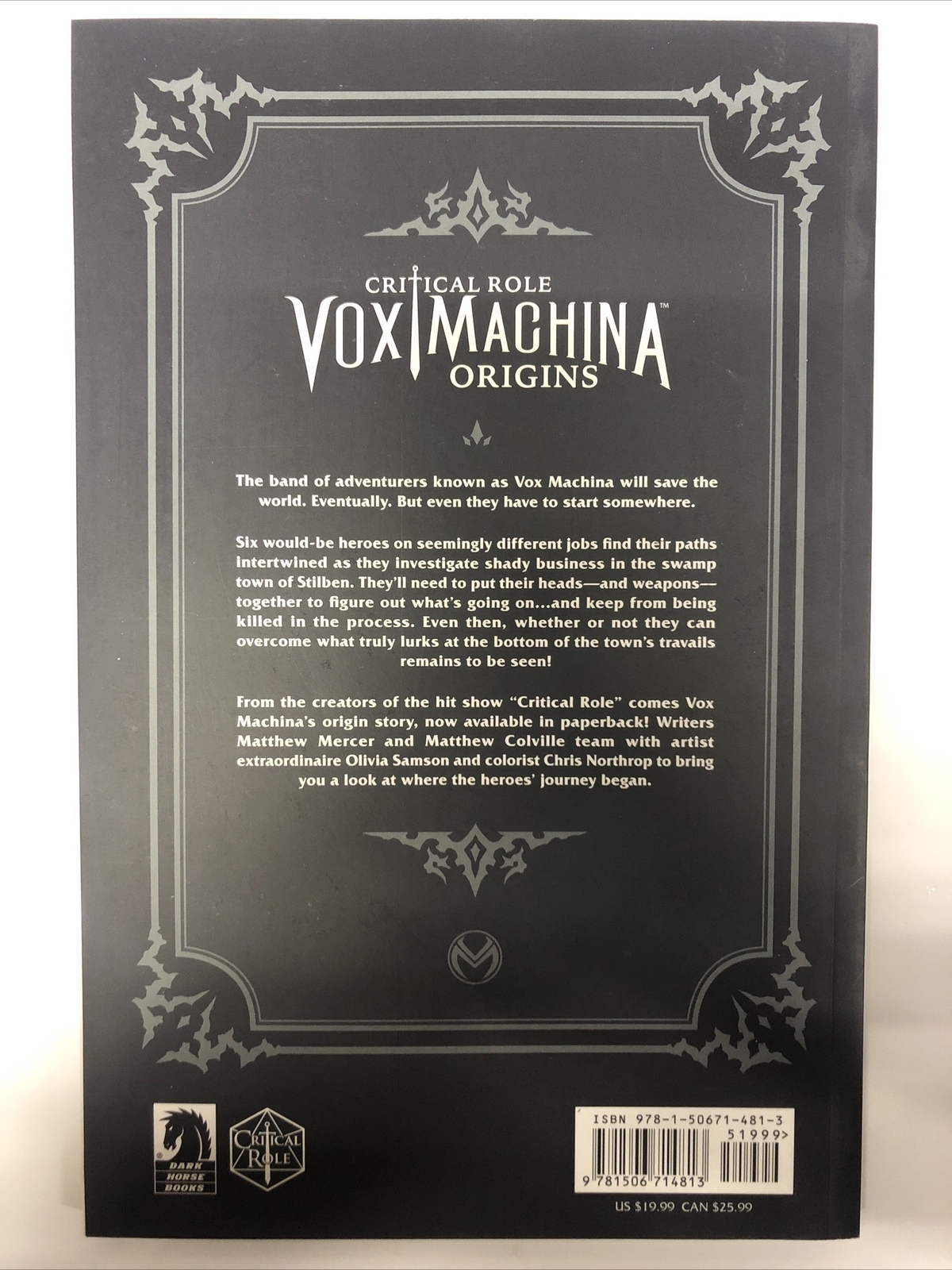 Critical Role Vox Machina Origins (2019) TPB Dark Horse Comics • Mercer ...