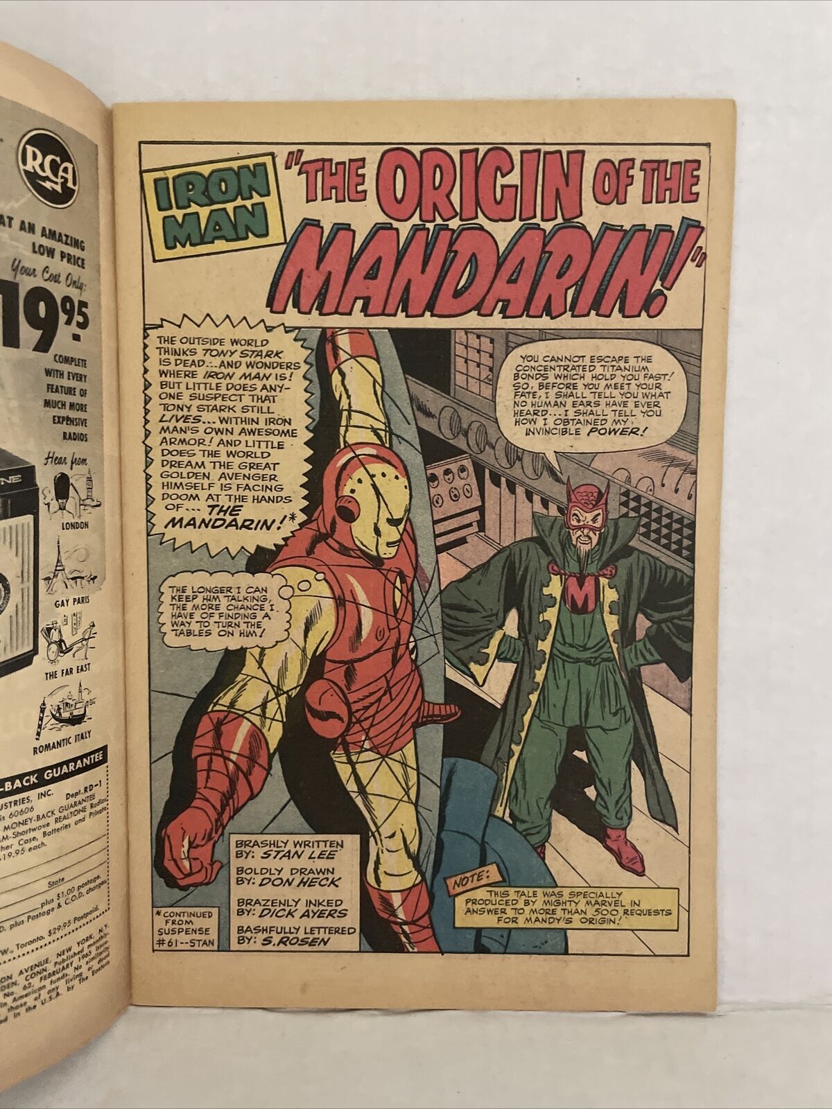 Tales Of Suspense #62 1st Appearance Axon-karr Origin Of The Mandarin ...