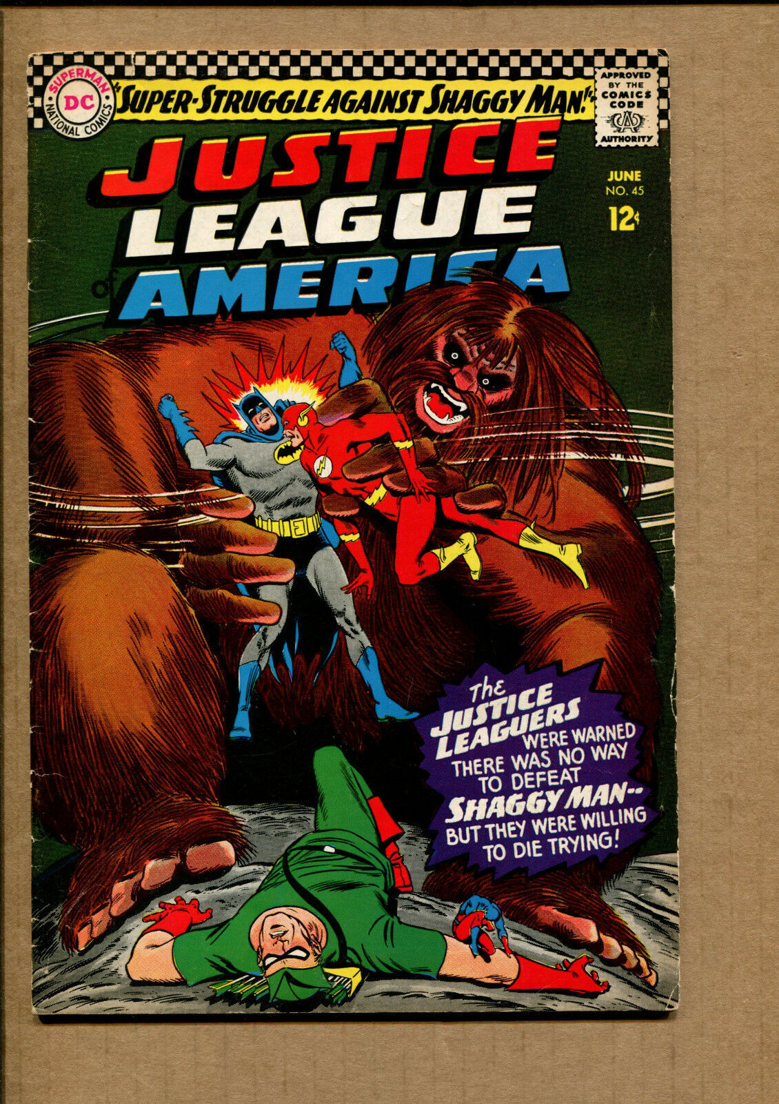 Justice League of America #45 - Shaggy Man - 1966 (Grade 4.0) WH ...