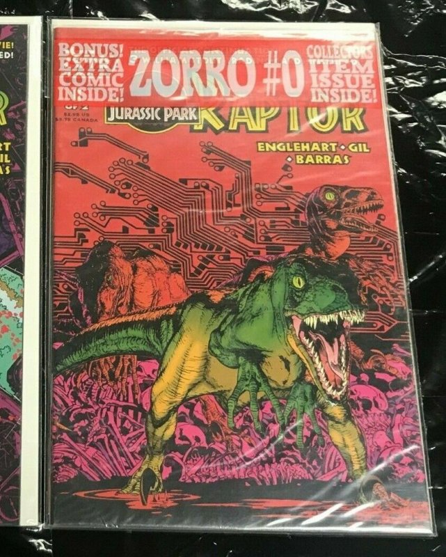Jurassic Park Raptor Sealed #1+2 2pc SET of 2! Bonus Zorro!! 1993 ...
