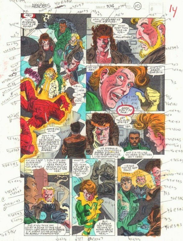 Avengers #374 p.10 / 14 Color Guide Art - Sprite, Thunderstrike by John ...